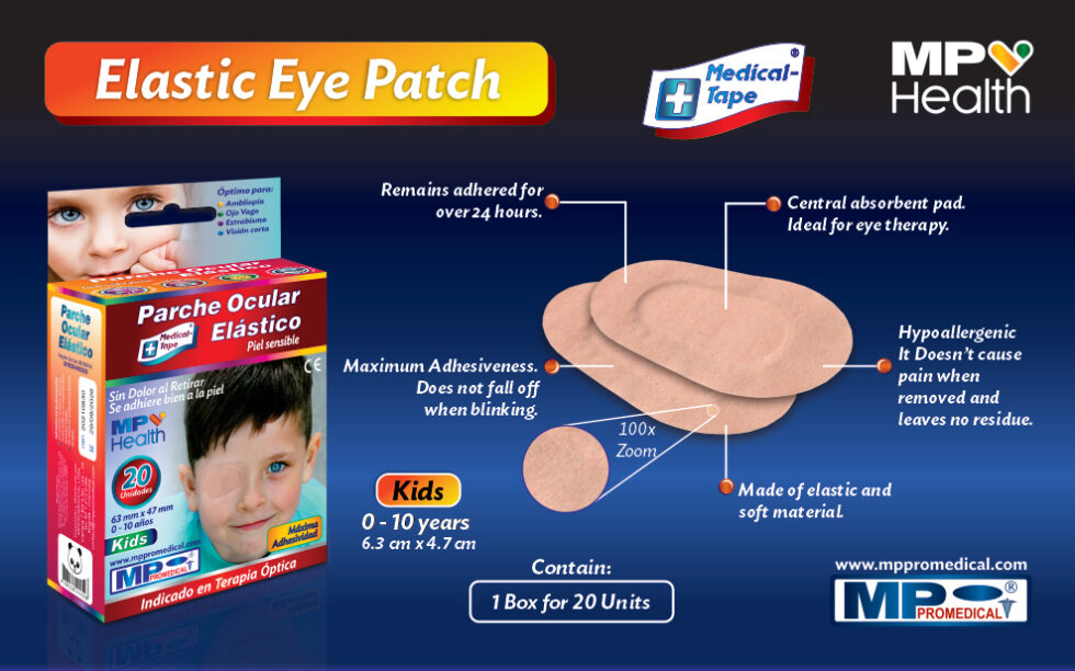 Elastic Eye Patch Kids Maximum Adhesiveness Box for 20 | MP Promedical