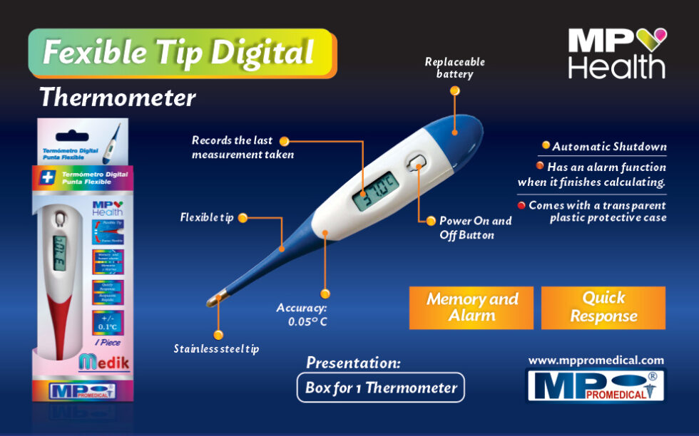 Flexible Digital Thermometer box for 1 unit | MP Promedical