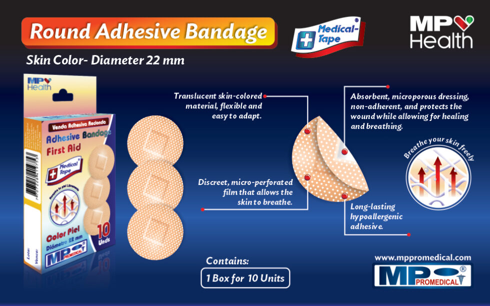 Round Adhesive Bandage Skin color for 10 units | MP Promedical