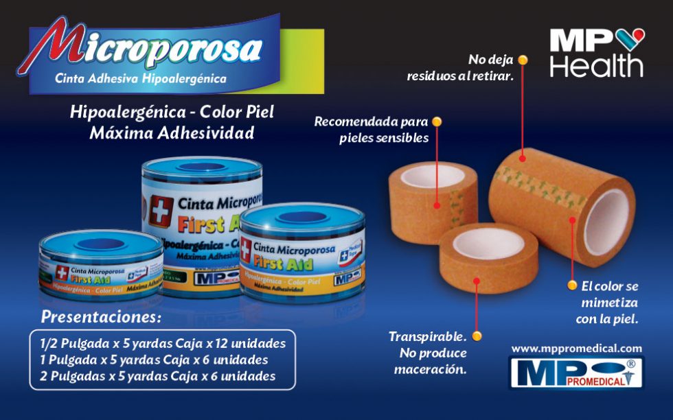 Microporo piel 1″x 5 yds Carrete Máxima Adhesividad caja x 6 rollos ...